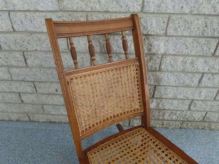 Antique Cane Bottom Rocking Chair - GC5 Auctions