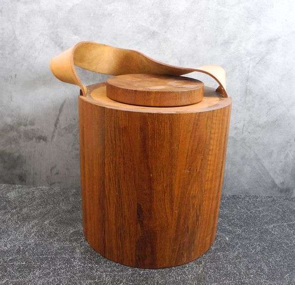 Stunning Mid Century Modern Nissen Denmark Teak Wood Ice Bucket with ...