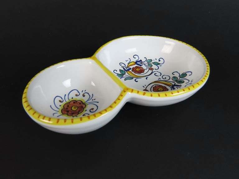 Hand Painted DiPinto DeRuta Condiment Dish - Made in Italy - GC5 Auctions