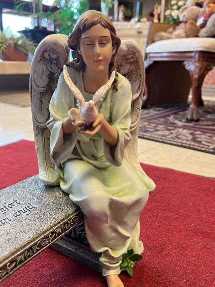Angel on bench - Gregg Auctions