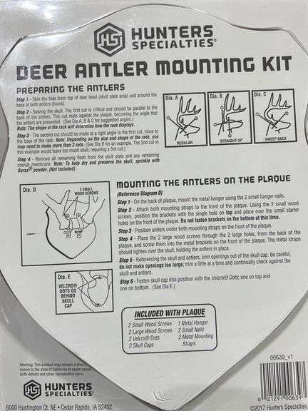 Hunter Specialties Antler Mounting Kit (NEW) - Gregg Auctions
