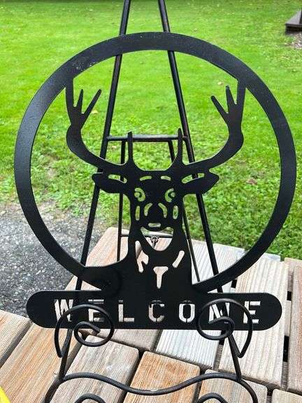 Metal Deer Welcome Sign - Gregg Auctions