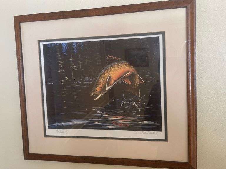 Trout print- signed David A. Footer - Gregg Auctions