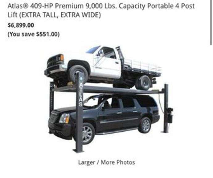 Atlas 9,000lb 4 post lift - Gregg Auctions