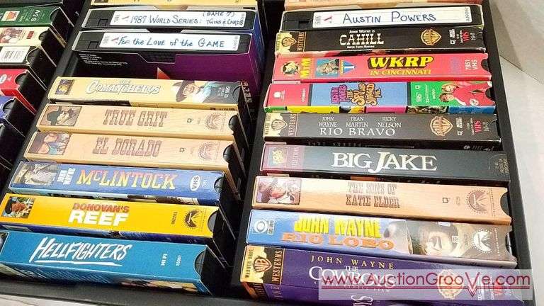 38 VHS tapes. Featuring multiple different John Wayne VHS, Austin ...