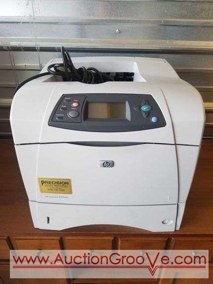 HP Laser Jet 4350dtn printer, powers up. - AuctionGrooVe.com 608-792-2437