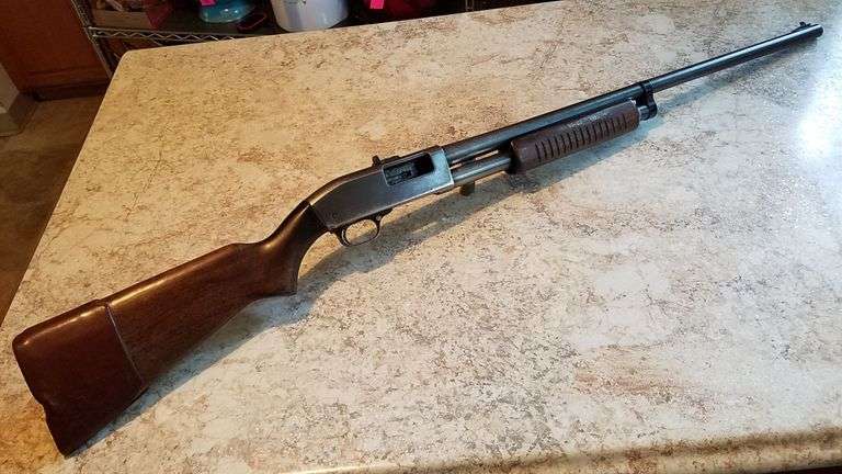 JC Higgins Sears Roebuck Model 20 - 12 Gauge Pump Shotgun. Metal arm of ...