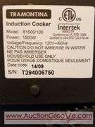 Tramontina induction cooker by intertek. Model 81500 / 100. 1500 watt ...