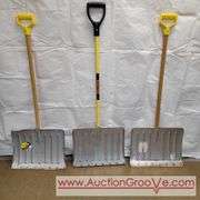 Four heavy duty metal l Shovels. Three 18" and one 30" Yo-Ho and ...