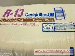 Fiber glass insulation by CertainTeed, R-13. Kraft faced roll is 40 ...