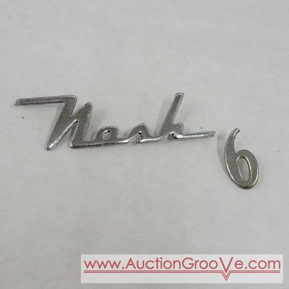 Nash 6 Emblem / Name Plate. 4 x 1. A - AuctionGrooVe.com 608-792-2437
