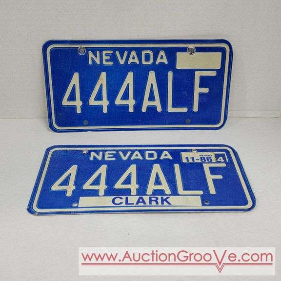 1984 Nevada License Plates Front and Back. B - AuctionGrooVe.com 608 ...