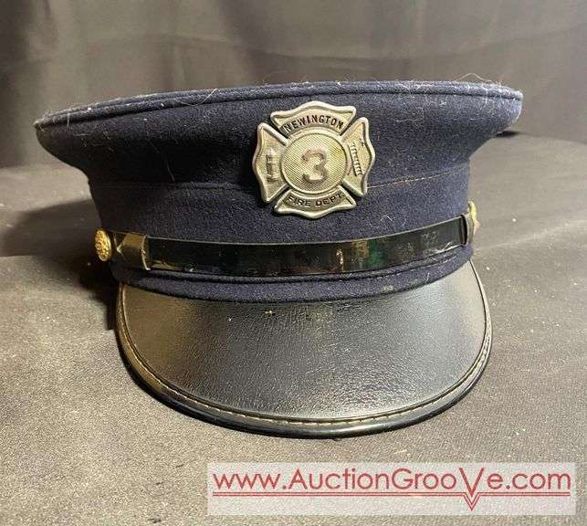 Newington Fire Dept. firefighter cap and Antique fire alarm signal ...