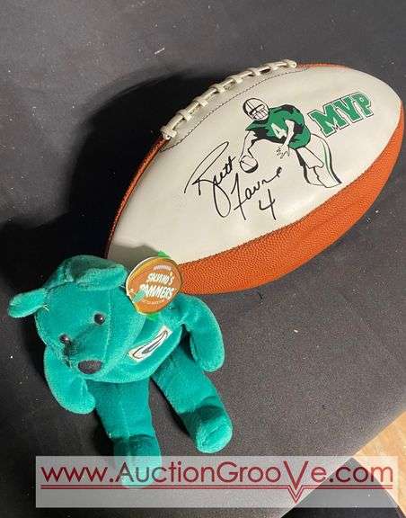 Package of Packers gear! Includes a Brett Favre toy bear, football, and ...
