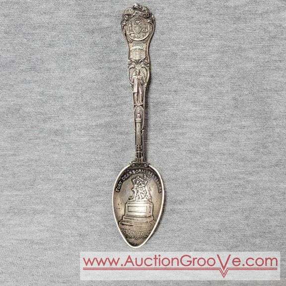 Fort Dearborn Massacre. Sterling Silver Spoon. 9.8g Box A ...