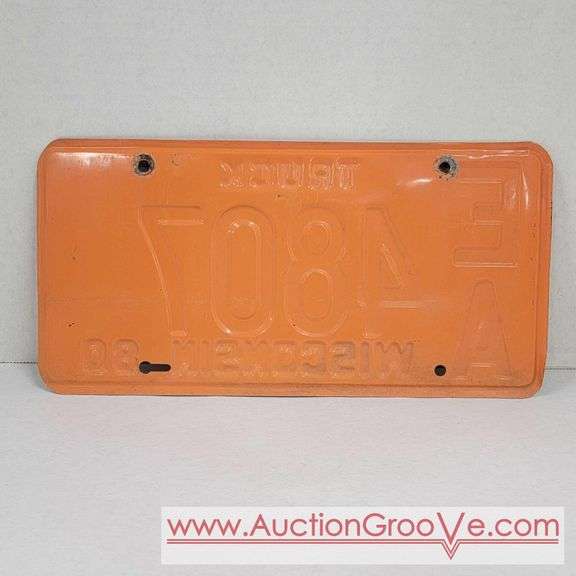 1980 Wisconsin Truck License Plate. A - AuctionGrooVe.com 608-792-2437