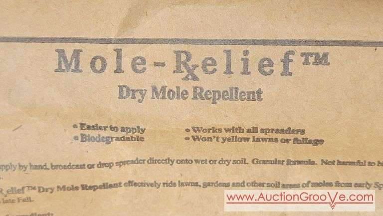 Two - Unopened 2.5 lb packages of Mole RX Relief covers up to 2500 sq ...