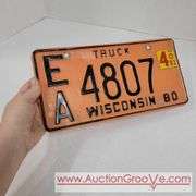 1980 Wisconsin Truck License Plate. A - AuctionGrooVe.com 608-792-2437