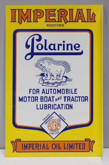 IMPERIAL POLARINE OIL ADVERTISING SIGN. - Hodgins Halls Auction Group