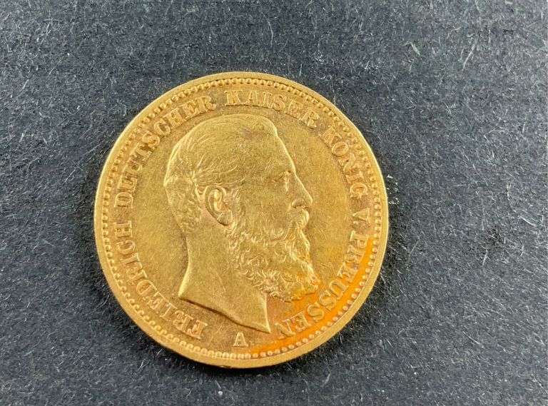 Gold coin, 1888 Deutsches Reich 20 mark - Hash Auctions