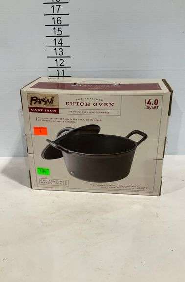 PARiNi COOKWARE CAST IRON BRE-SEASONED DUTCH OVEN PREMIUM CAST IRON ...