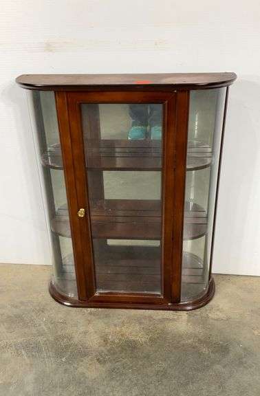 Bombay Company curved glass display cabinet, plate channel, 25in tall ...