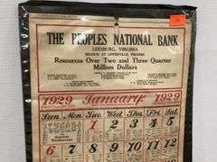 1929 Peoples National Bank Calendar, & 1883 Metropolitan Opera House ...