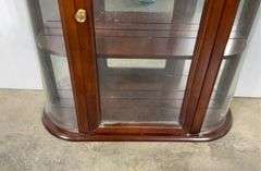 Bombay Company curved glass display cabinet, plate channel, 25in tall ...