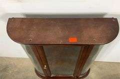Bombay Company curved glass display cabinet, plate channel, 25in tall ...