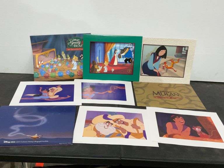 Walt Disney lithographs. Two exclusive commemorative with matting frame ...