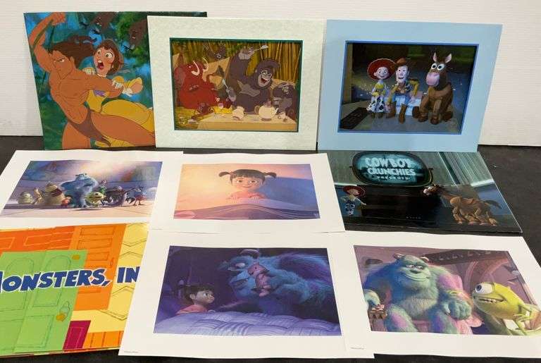 Walt Disney lithographs. Two exclusive commemorative with matting frame ...