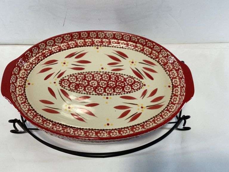 Temptations presentable ovenware casserole dish with stand - Hash Auctions