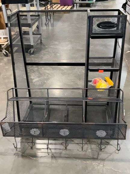 Two wire mesh storage solutions, numbered hanging rack and 32x16x38 ...