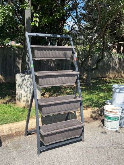 Outland Living Planter,four plastic window box type planters, metal ...