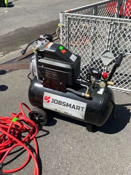 Jobsmart Air Compressor, 10 gallon, 125psi, with hose and one 2ton ...