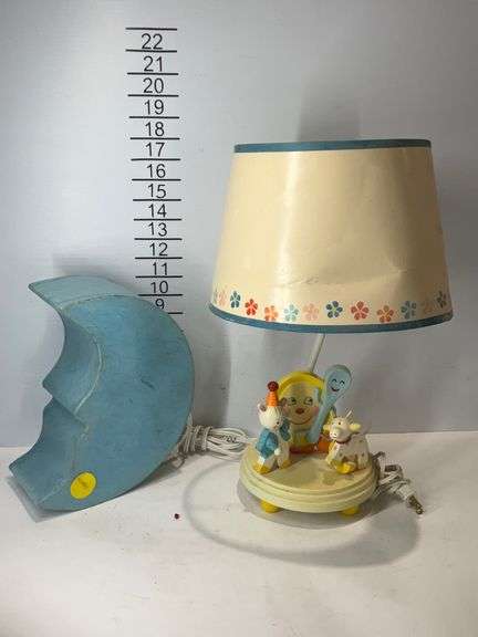 Two children bedside lamps, moon and characters ( shade is a little ...