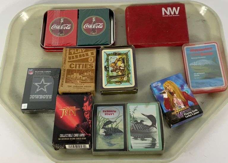 Collection of playing cards. Star Wars, Hannah Montana,Norfolk and ...