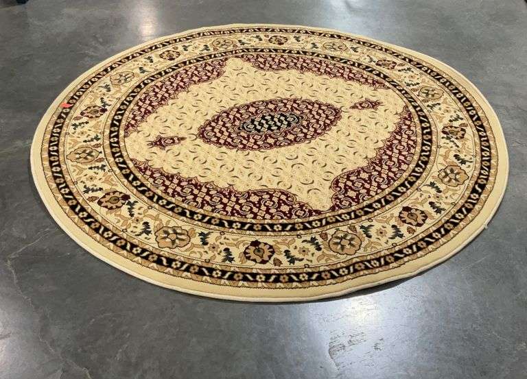 Century Carpet Round Are Rug, 160x160 Round, Ivory color, - Hash Auctions