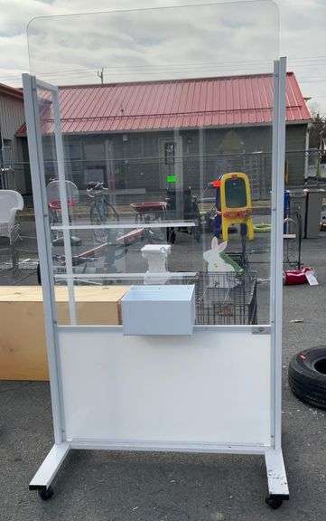 EnVision Guard Rack, on rollers, plexiglass shield metal rack, two way ...