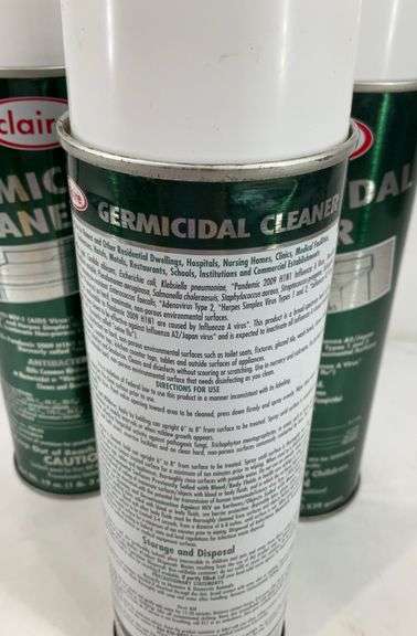 Three cans CLAIRE germicidal cleaner - Hash Auctions