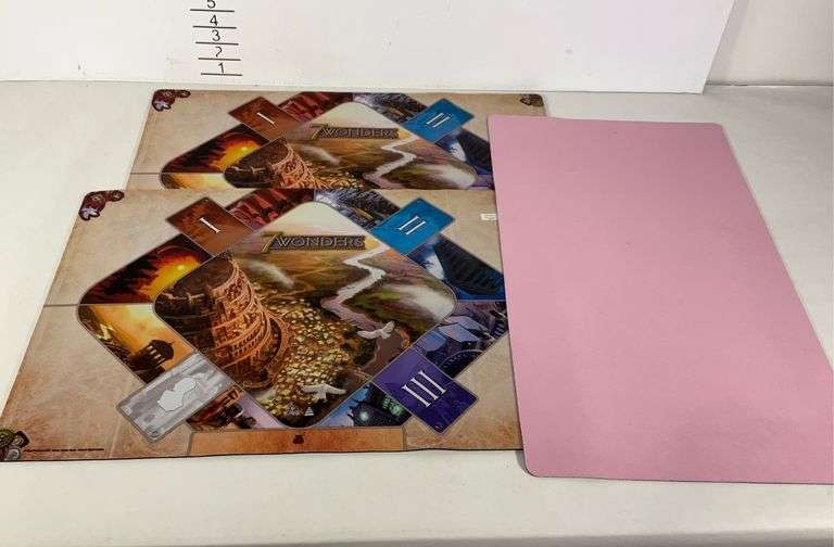 7 wonders playmat 2 times and a pink mat 23 x 16 - Hash Auctions