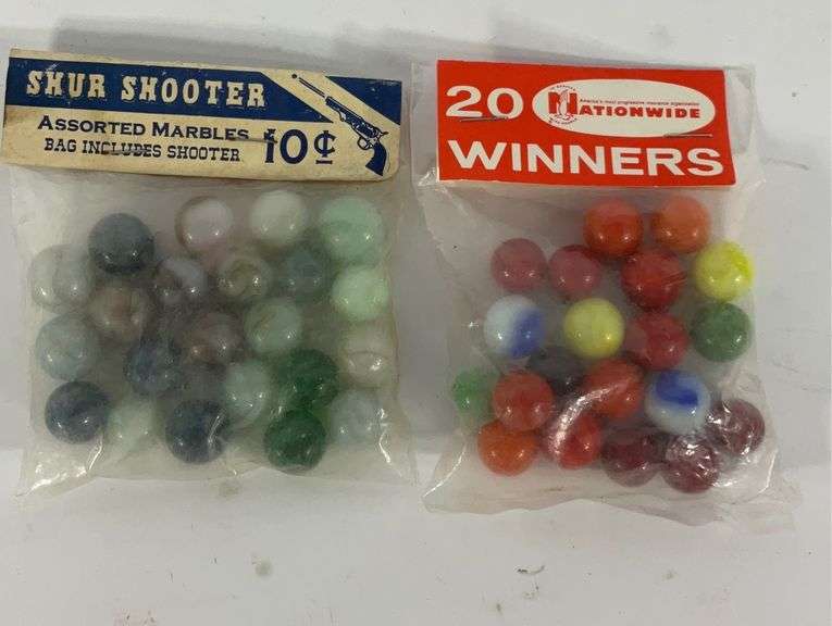 2 packs Vintage new old stock marbles - Hash Auctions