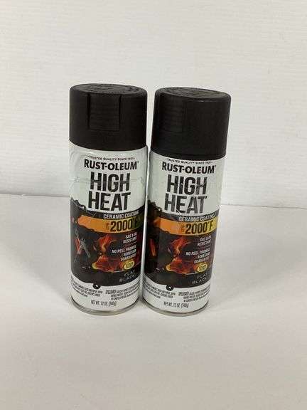 2 Cans of Rust-Oleum High Heat Flat Black Ceramic Coating - Hash Auctions