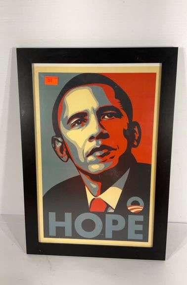 President Obama framed poster 15 x 21” - Hash Auctions