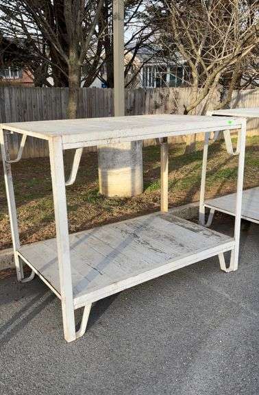 Heavy Duty made Industrial Double shelf Storage rack table unit, angle ...