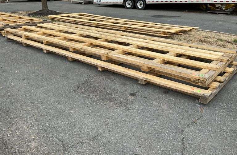 Two Big wood Pallets/Panels, 2x4 & 2x6” pine board made. 64x198” long ...