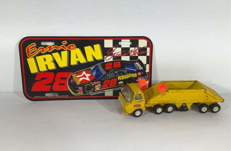 Metal Tonka truck toy and Ernie Irvan NASCAR poly license plate - Hash ...