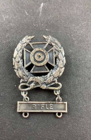 Sterling silver WW2 era sharpshooters medal rifle - Hash Auctions