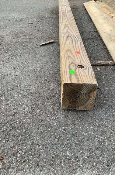6x6 Post . Pressure treated, 8 foot 5” long - Hash Auctions