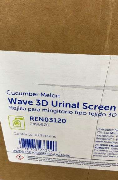 Cucumber melon wave 3D urinal screen pack of 10 - Hash Auctions
